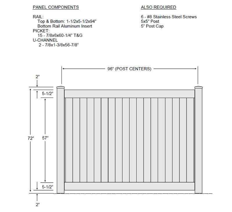 Wooden Privacy Fences Detail Drawings